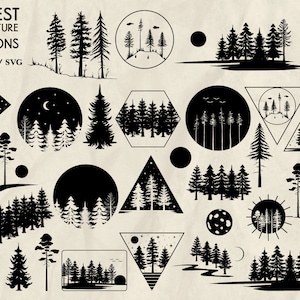 Forest SVG Bundle Nature Files for Cricut Geometric Forest Tree ...