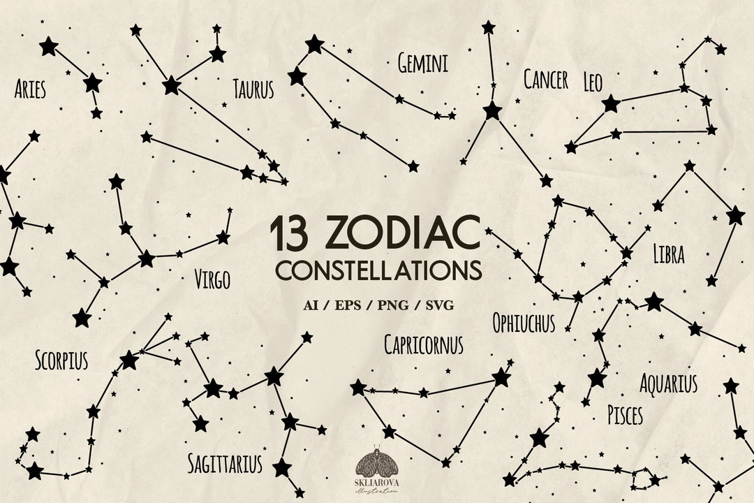 Zodiac Constellations Svg Png Bundle Astrology Svg Zodiac Svg Horoscope ...
