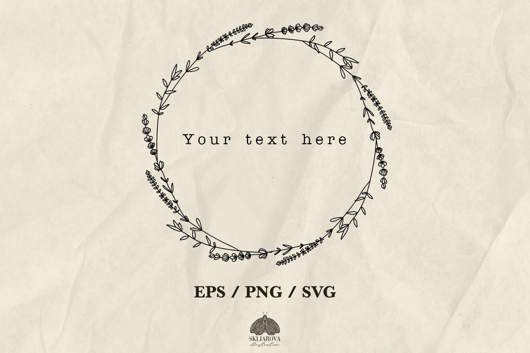 Lavender Floral Wreath Svg Wildflower Wreath Svg Flowers Frame Provence ...