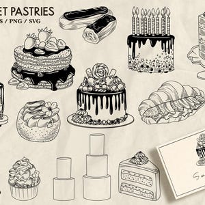 Sweet Pastries Svg Bundle Cake Svg Dessert Svg Baking Svg Muffin Svg ...
