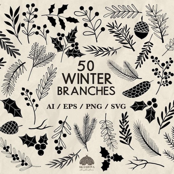 Holly Branches - Etsy