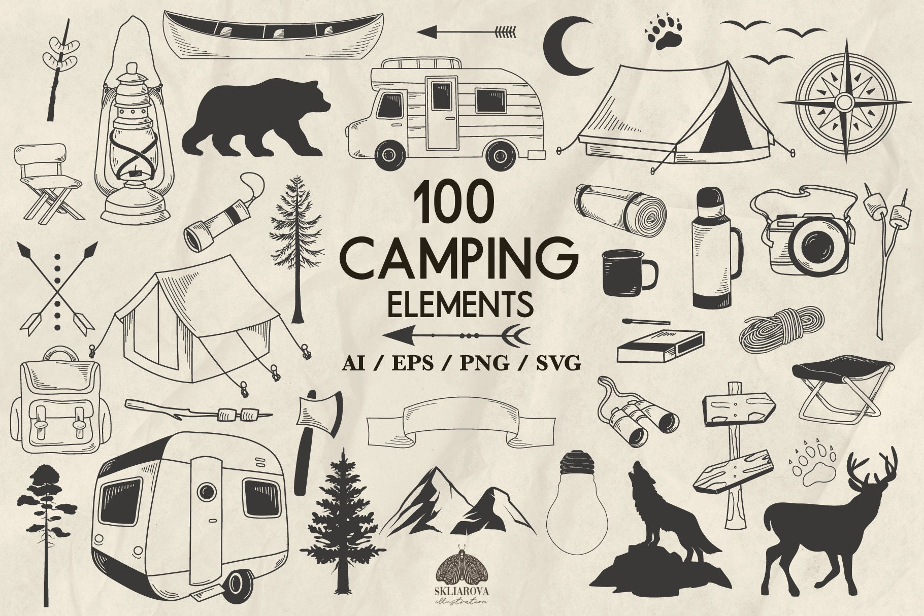 Camping SVG Bundle Tourism Svg Adventure Svg Travel Svg Nature Outdoor ...