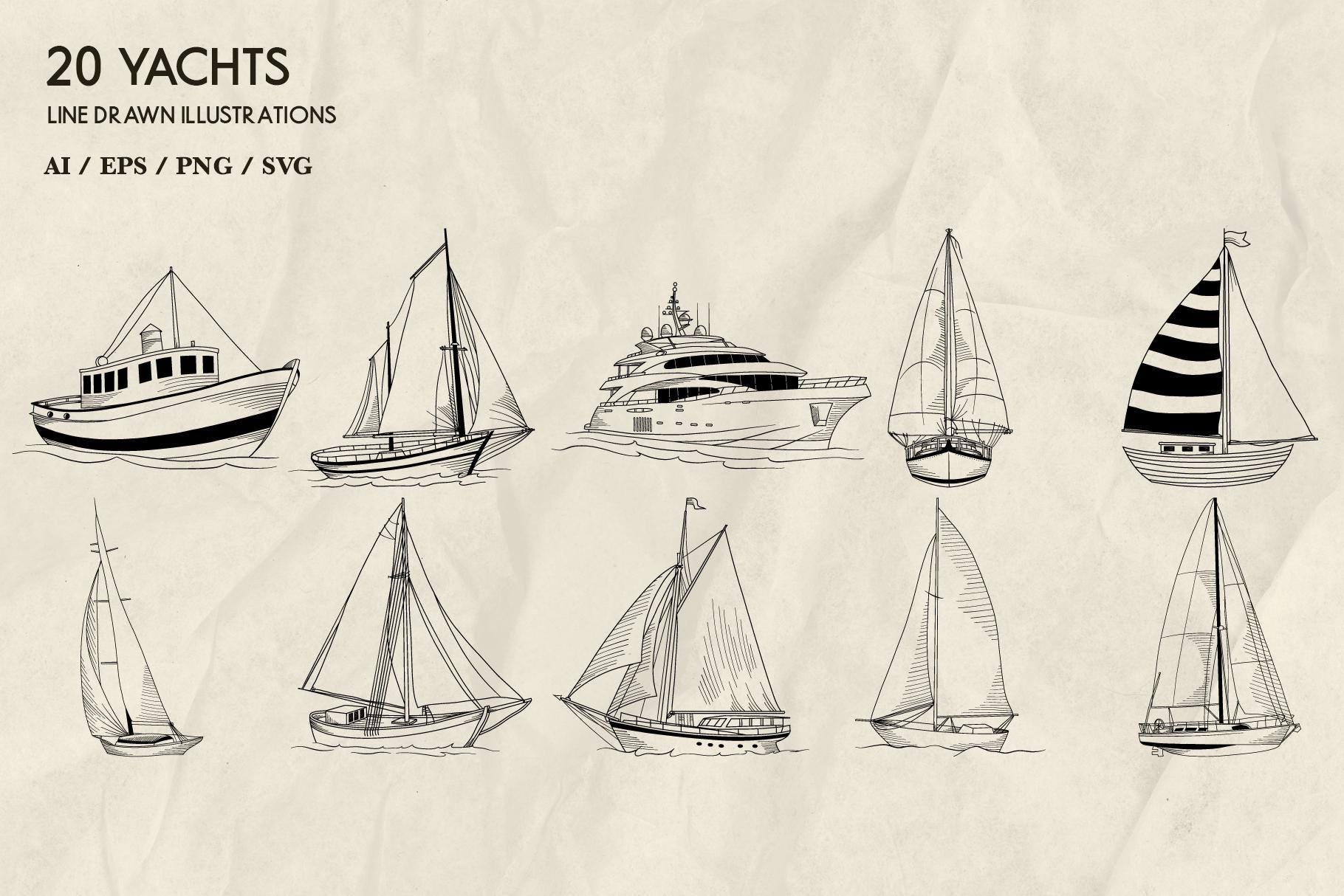 Yachts SVG Bundle Yacht Svg Sailboat Svg Sailing Ship Svg Sailfish ...