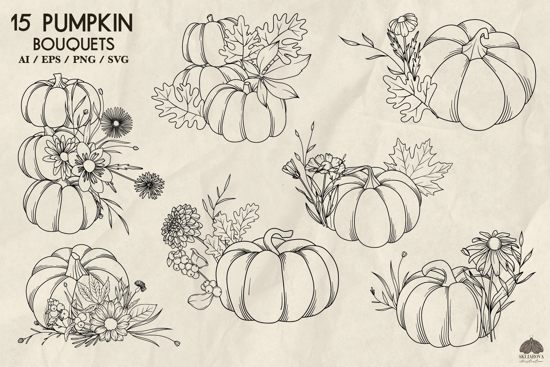 Pumpkin Svg Bundle Fall Pumpkins Cut Files for Cricut Thanksgiving ...