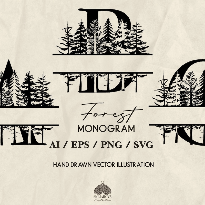 Tree With Initials Svg - Etsy