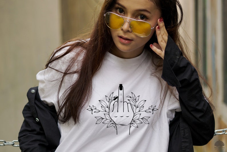 Middle Finger Svg Funny Cricut Girl Finger Svg Red Polish Middle Finger ...