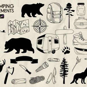 Camping Procreate Stamps Brushes Set Travel Procreate Brushes Tourism ...