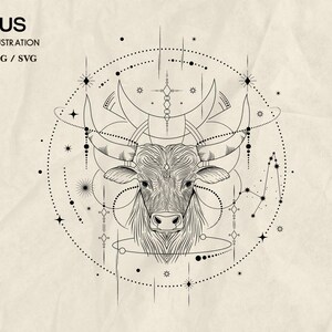Taurus Svg Zodiac Sign Design Svg Astrology Svg Zodiac Symbol Svg ...