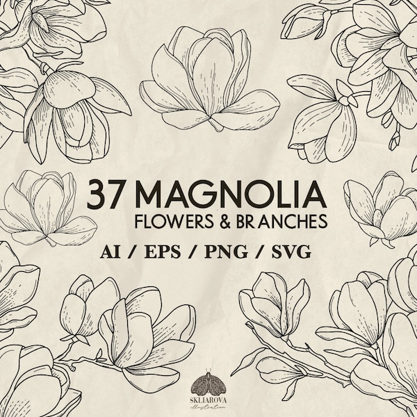 Magnolia Vector - Etsy