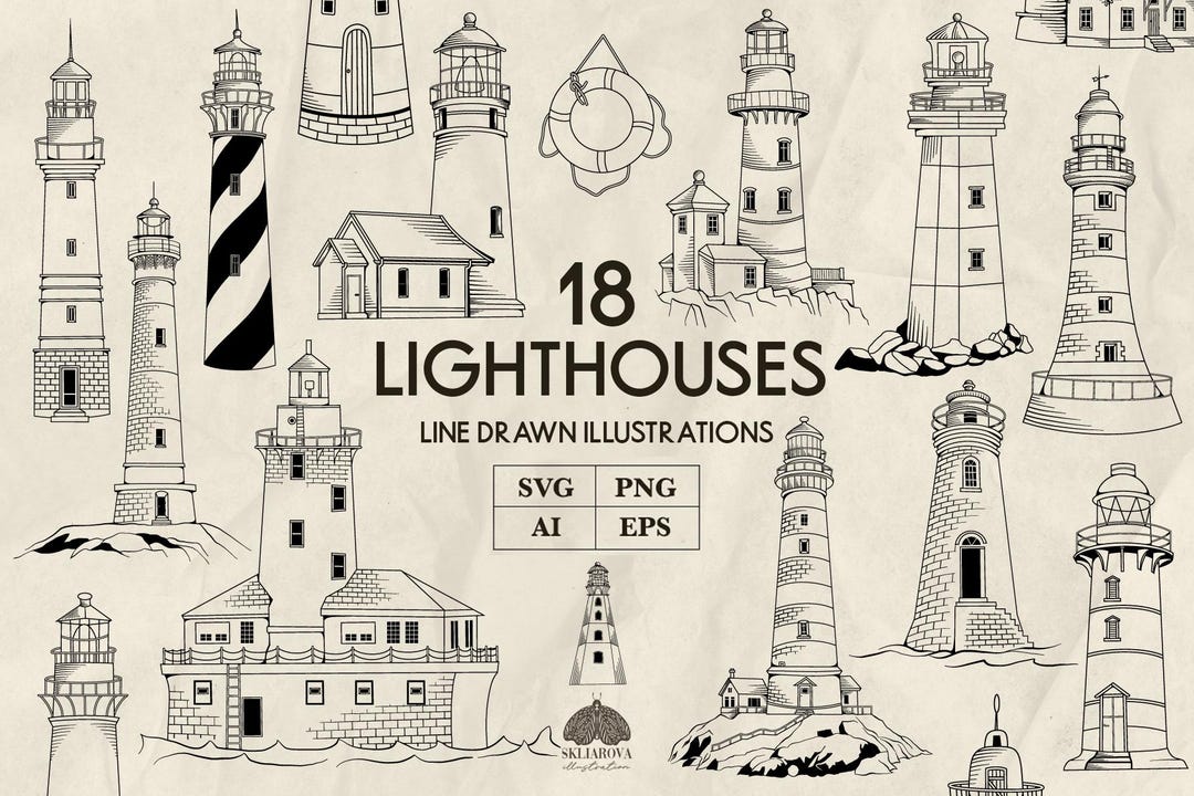 Lighthouse SVG Bundle Lighthouses Svg Lighthouse on Shore Svg ...