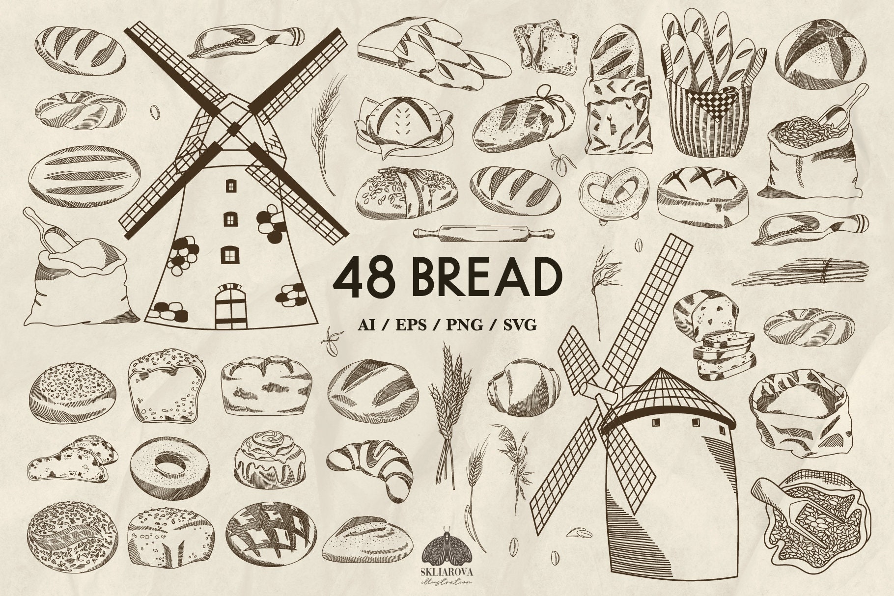 Bread Svg Bundle Bread Basket Svg Bakery Svg Mill Svg Bakery Clipart ...
