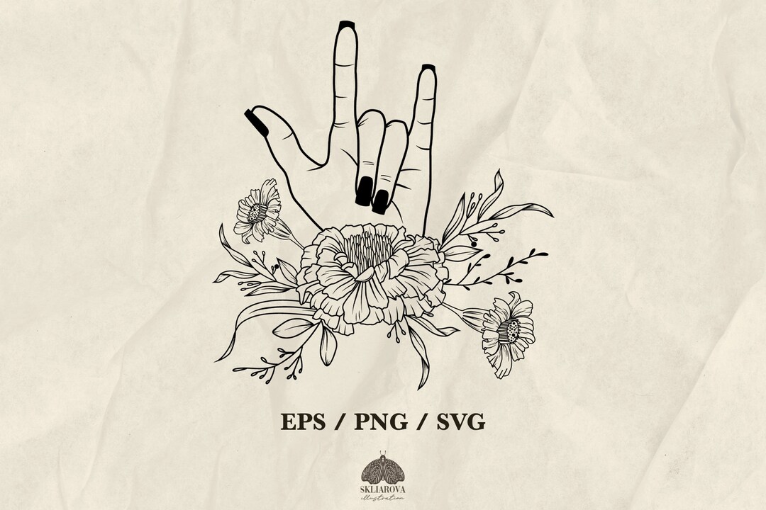 Rock N Roll Hand Sign Svg Heavy Metal Svg Rock on Music Svg Woman Hand ...