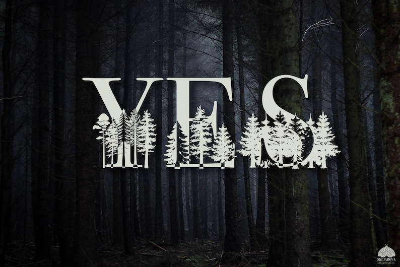Forest Alphabet SVG Bundle: Pine Tree Monogram Letters and Numbers ...