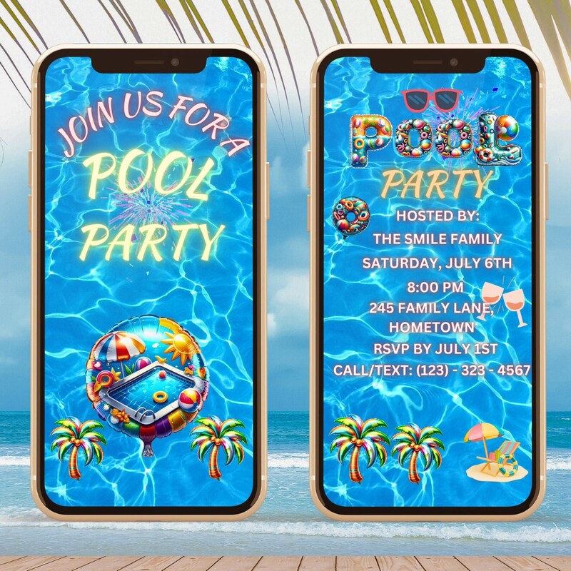 Pool Party Invite - Etsy