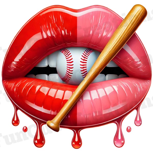 Lips Baseball Svg - Etsy