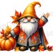 Fall Gnome Clipart, Autumn Gnome PNG, Seasonal Gnome Art, Thanksgiving ...