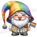 LGBTQ Pride Gnome Watercolor Clipart, Rainbow Gnome Clipart, Pride ...