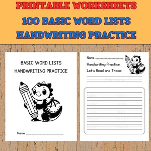 100 Basic Word Lists Handwriting Practice - 21 Pages of Themed Learning ...