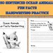 Ocean Animals Fun Facts Handwriting Practice, Printable Handwriting ...