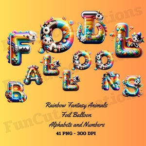 Rainbow Fantasy Animals Foil Balloons, Rainbow Fantasy Animals Clipart ...