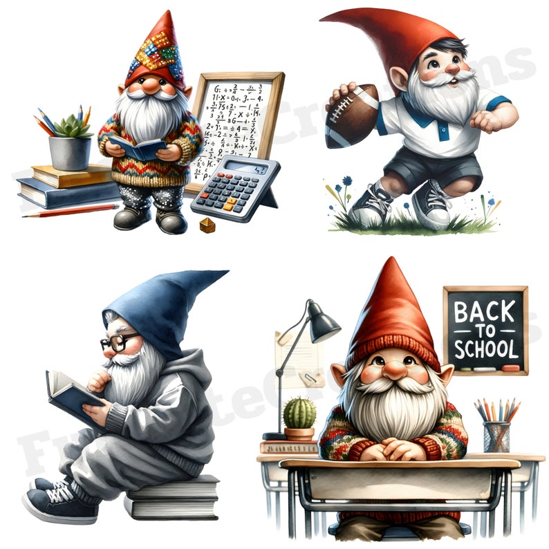 Back to School Gnome Clipart, Back to School Clipart, School Gnome ...
