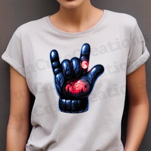 Spooky Forest Hand Glove I Love You ASL PNG, Creepy Forest Sign ...