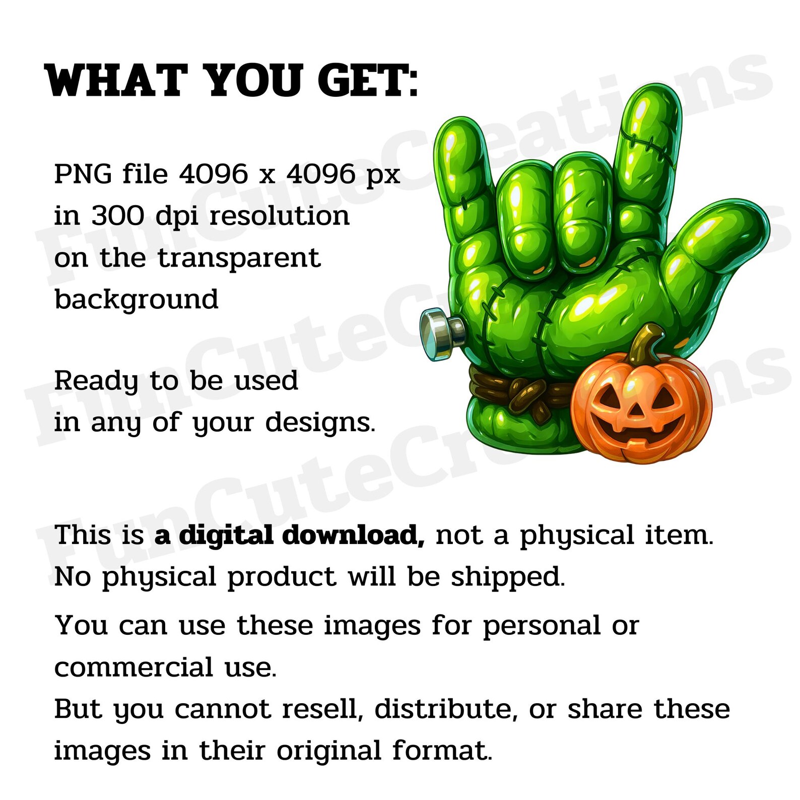 Halloween Frankenstein Hand Glove I Love You ASL PNG, Monster Sign ...