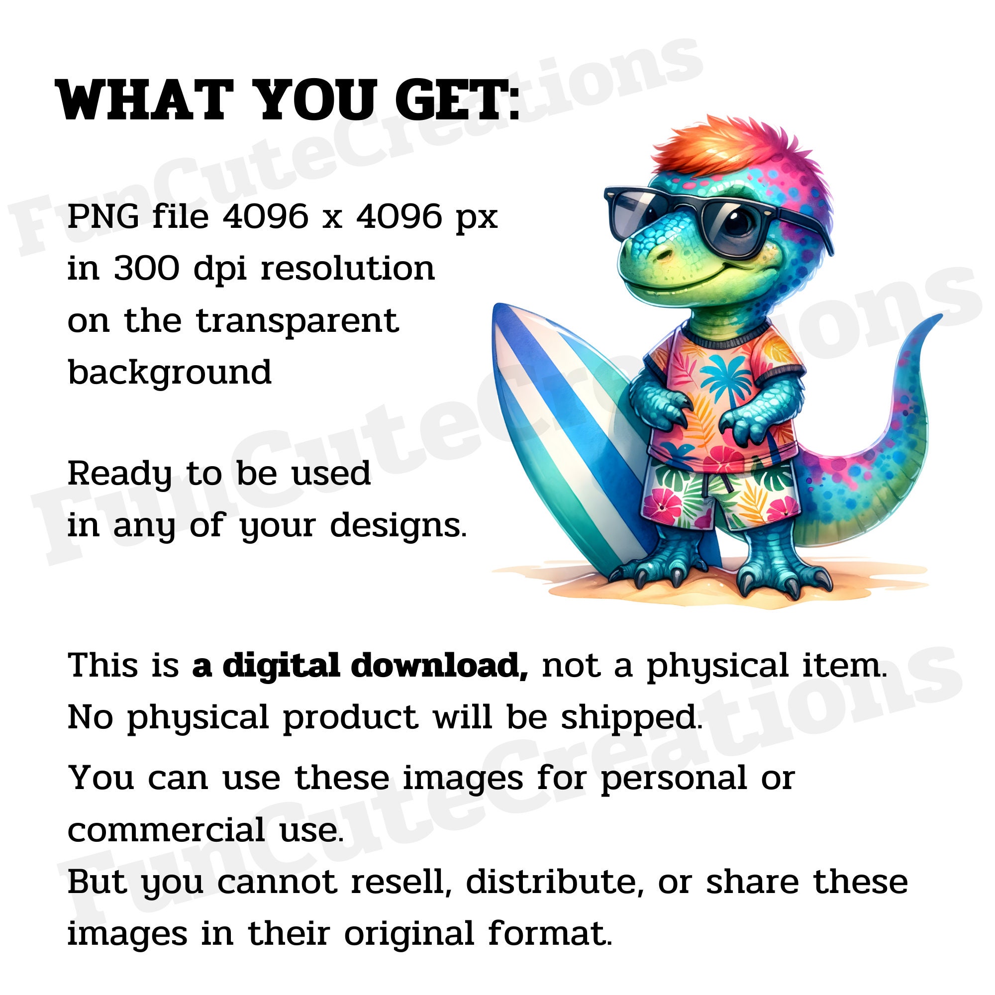 Summer Dinosaur Clipart, Dinosaur PNG, Beach Dinosaur, Dinosaur Lover ...