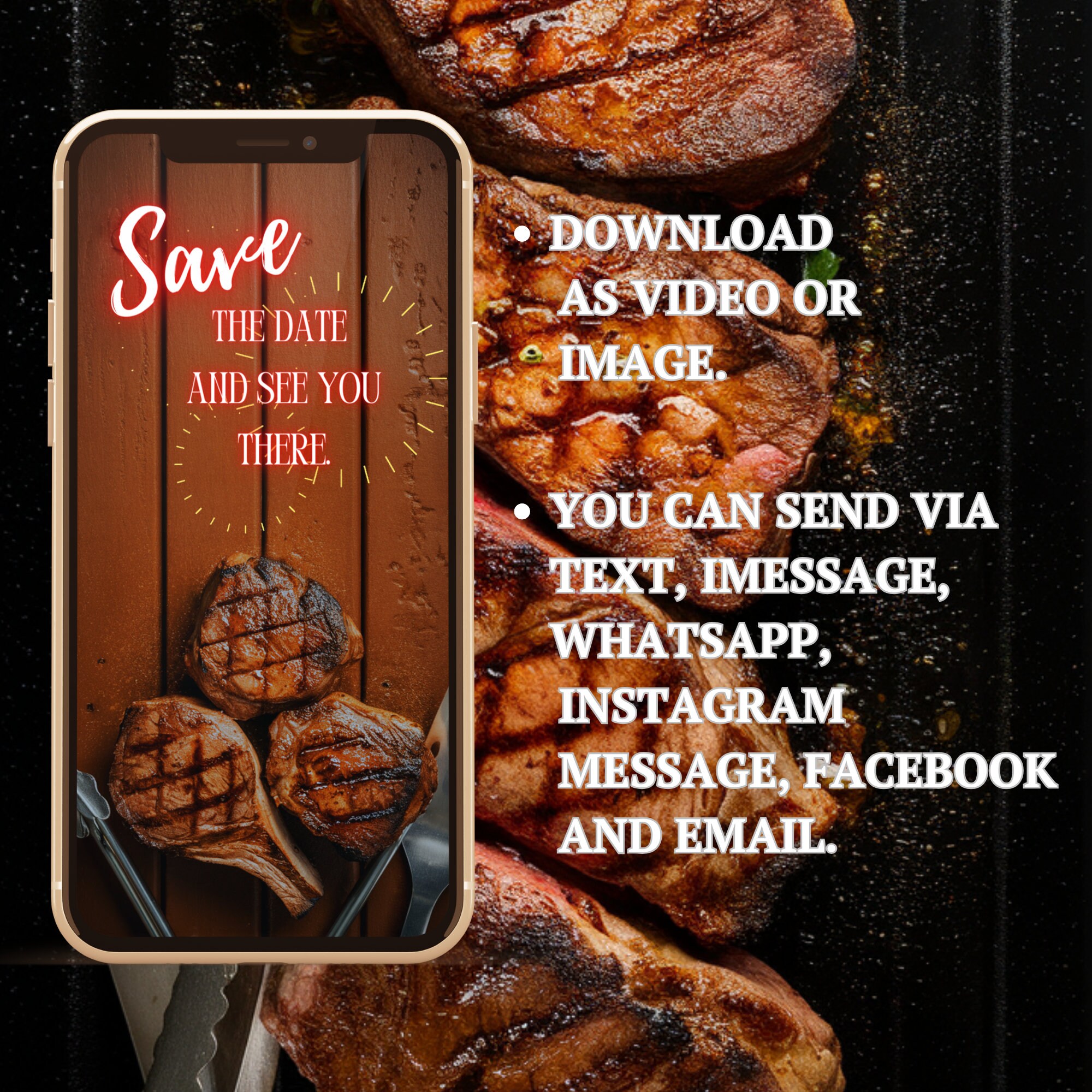 BBQ Party Invitation Template, BBQ Chill and Grill, Digital BBQ ...