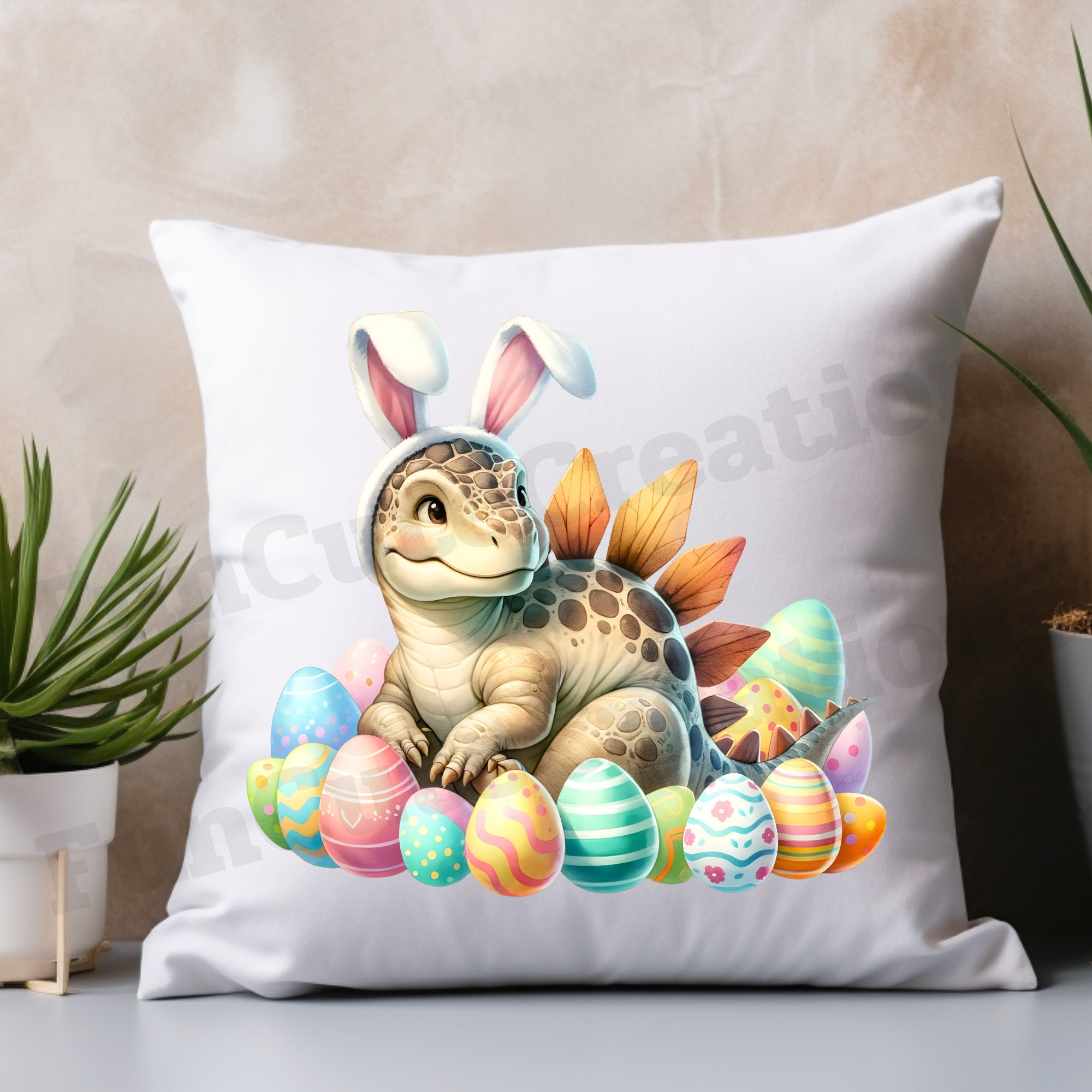 Easter Dinosaur Watercolor Clipart Bundle, Dinosaur Easter PNG, Dino ...