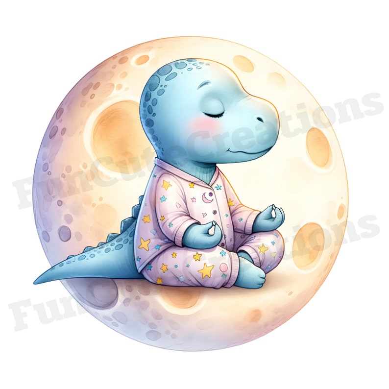 Dino Sit on the Moon Clipart, Moon Clipart, Dinosaur Moon Clipart ...