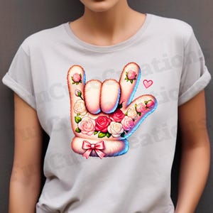 Rose Hand Glove I Love You ASL PNG, Sign Language PNG, Romantic Hand ...