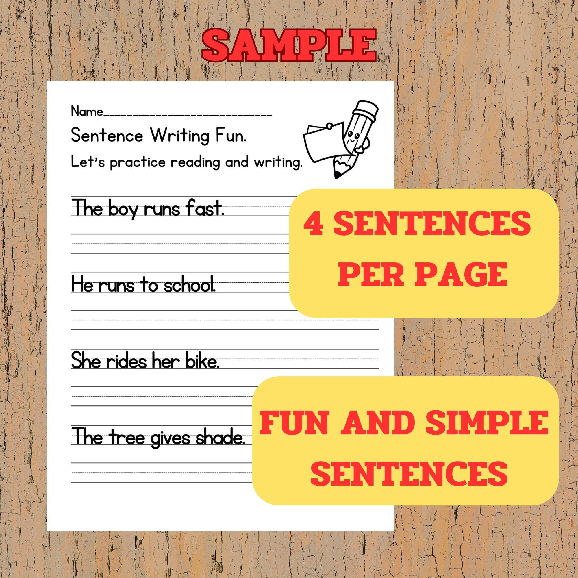 100 Handwriting Practice Sentences, 25 Printable Write the Sentences ...