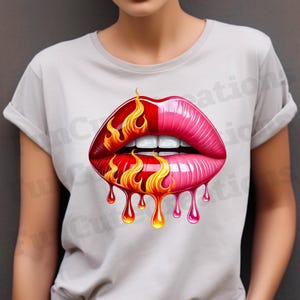 Dripping Lips With Flame PNG, Flame Lips Clipart, Firefighter Tribute ...