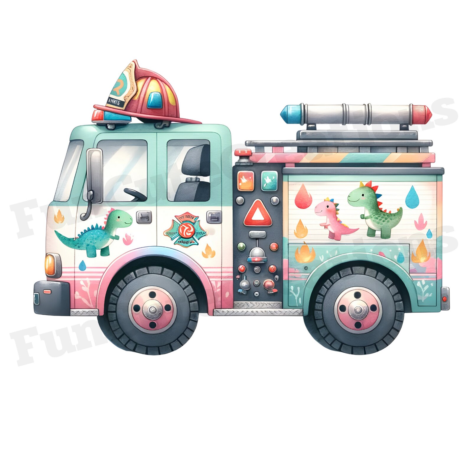 Fire Fighter Dinosaur Clipart, Firefighter Clipart, Fireman Dino PNG ...