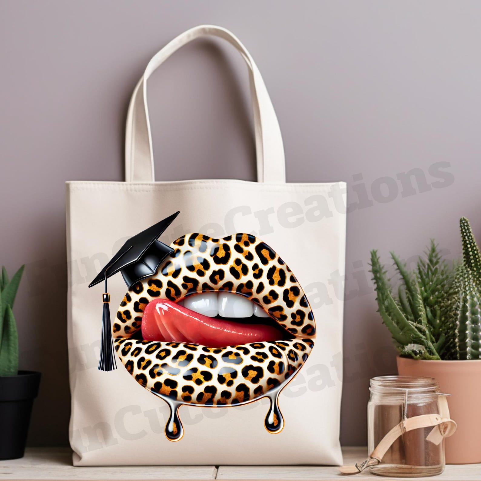Leopard Dripping Lips Graduation PNG, Graduation Lips Clipart, Leopard ...