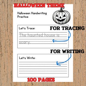 Halloween Handwriting Practice - 100 Sentences to Trace and Write ...