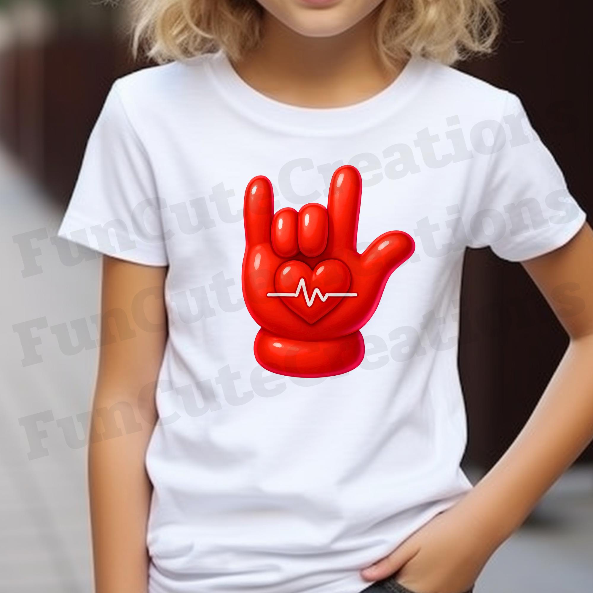 EKG Heart Hand Glove I Love You ASL PNG, Heartbeat Clipart, Healthcare ...