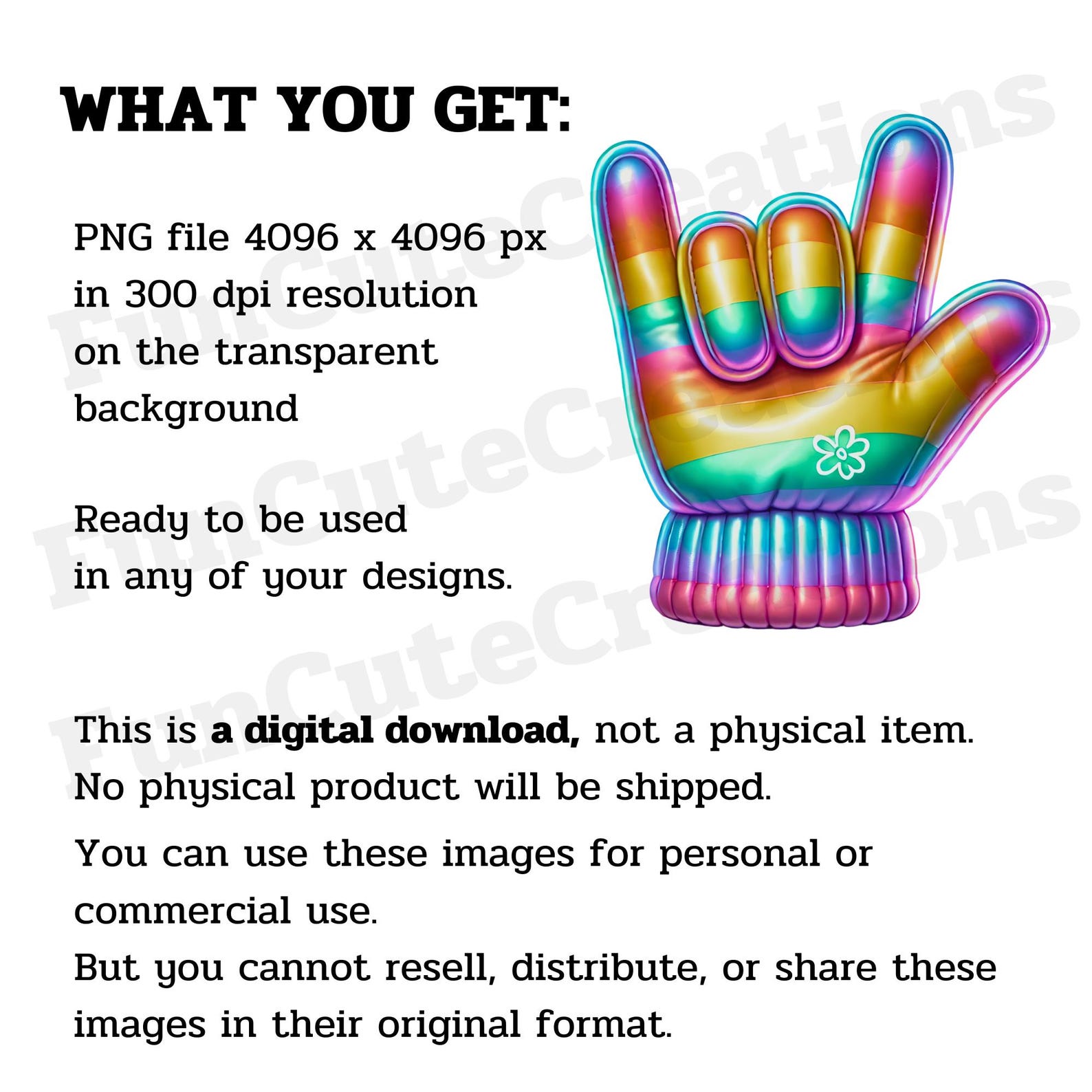 Neon Rainbow Hand Glove I Love You ASL PNG, Neon Sign Language PNG ...