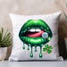 Green Dripping Lips With Clover PNG, St. Patrick’s Day PNG, Shamrock ...