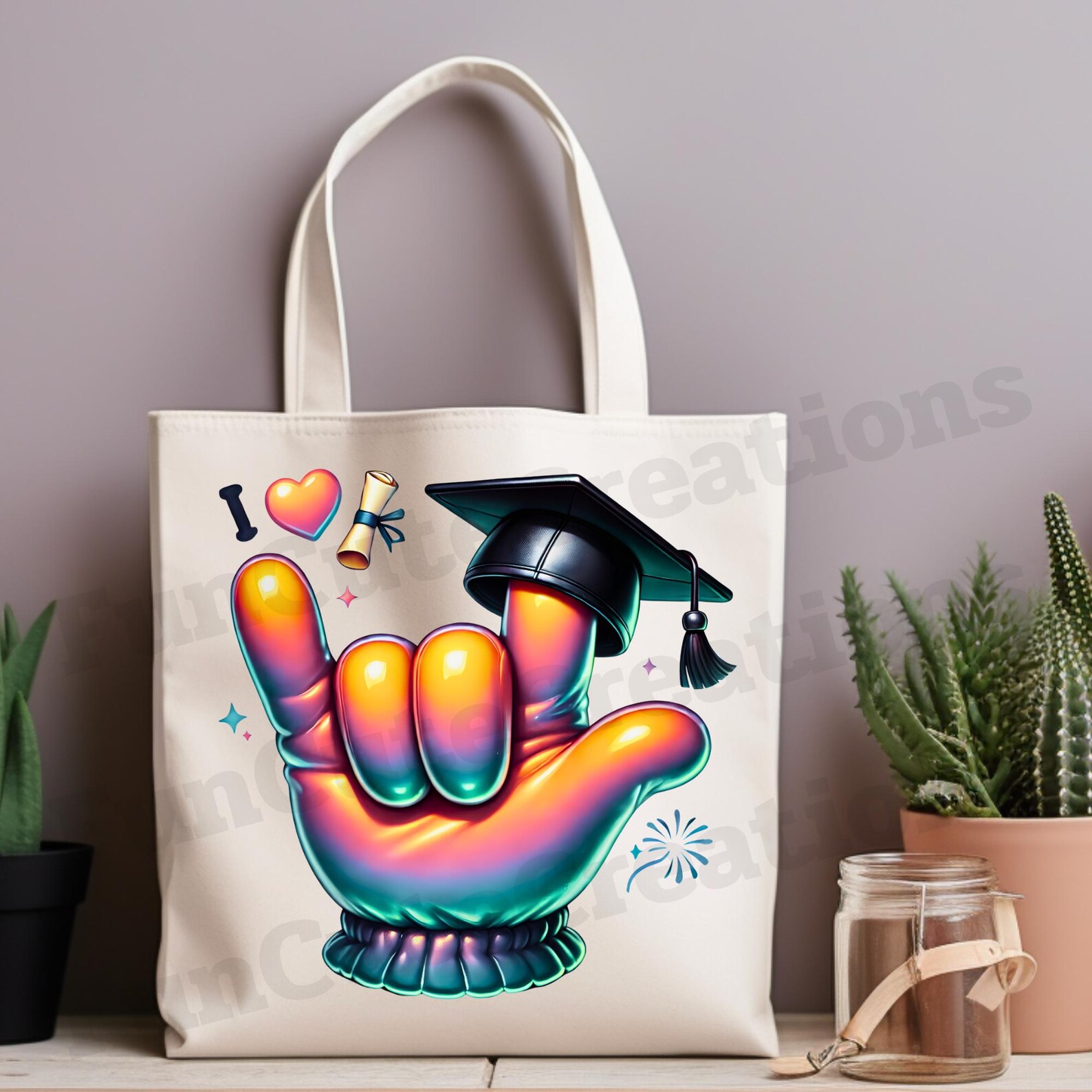 Graduation Cap Hand Glove I Love You ASL PNG, Graduation Cap and ...