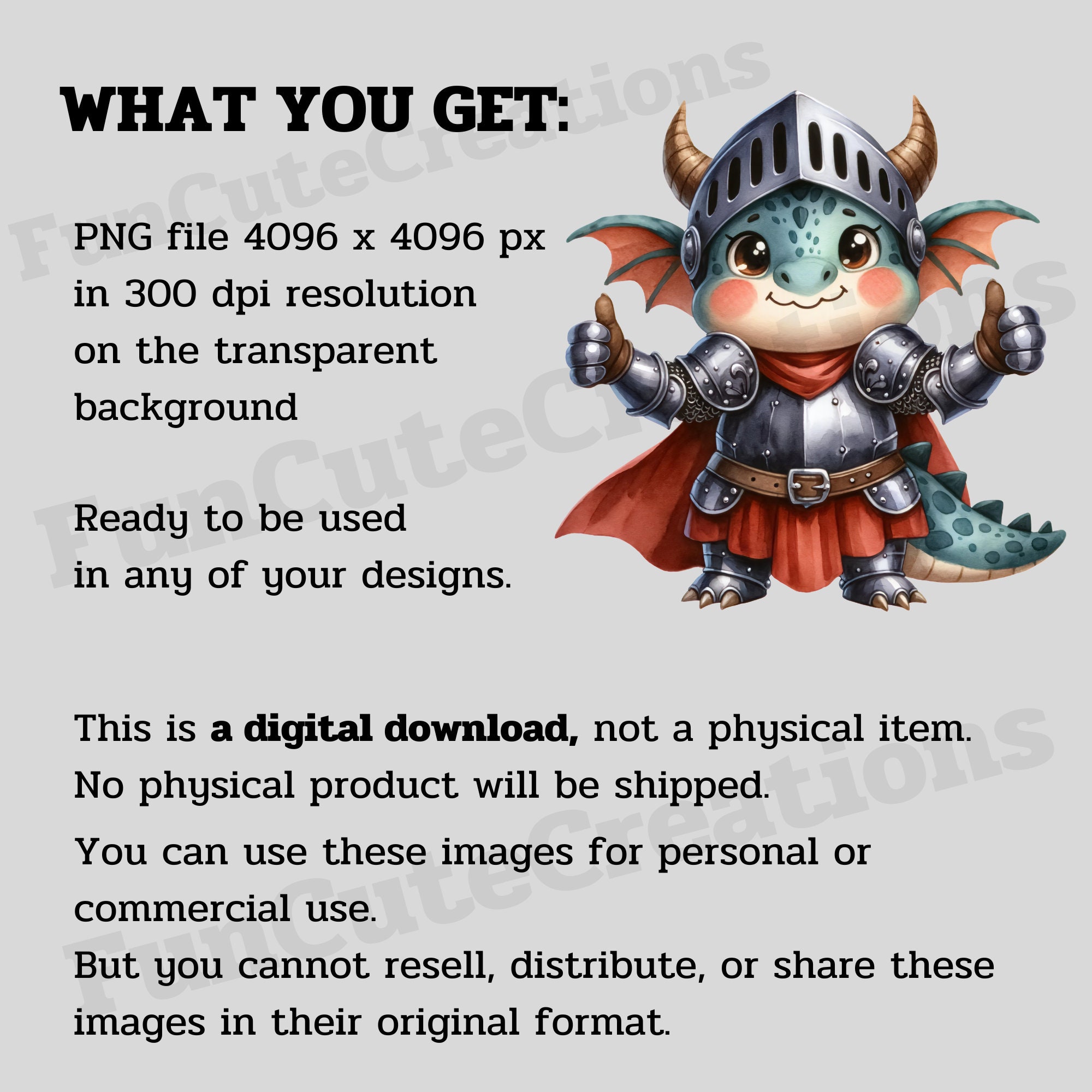 Cute Medieval Knight Dragon Watercolor Clipart, Cute Medieval Knight ...