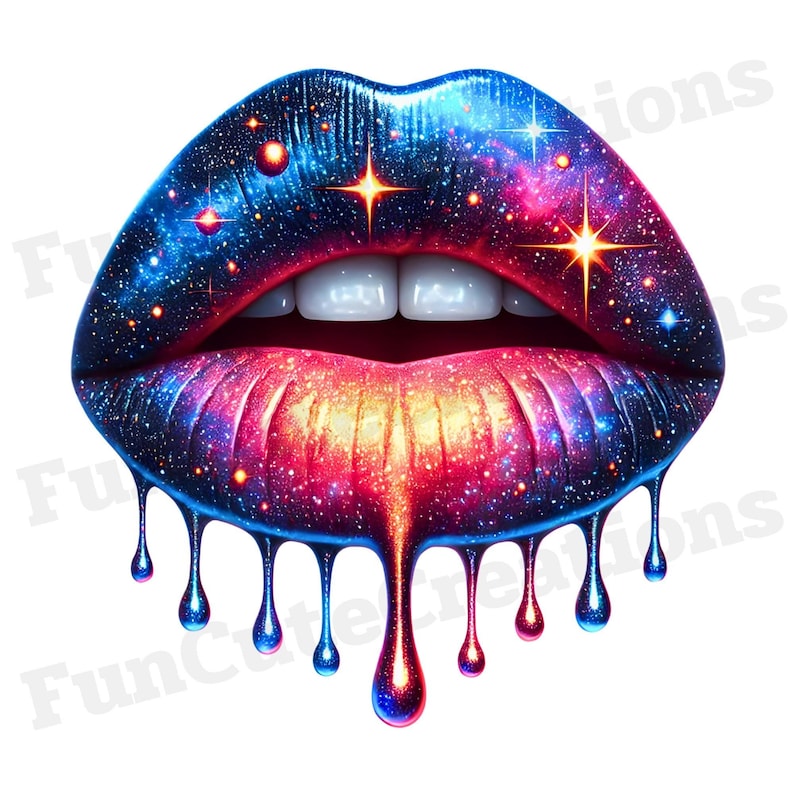 Space Dripping Lips PNG, Celestial Lips Clipart, Galaxy Lips PNG ...