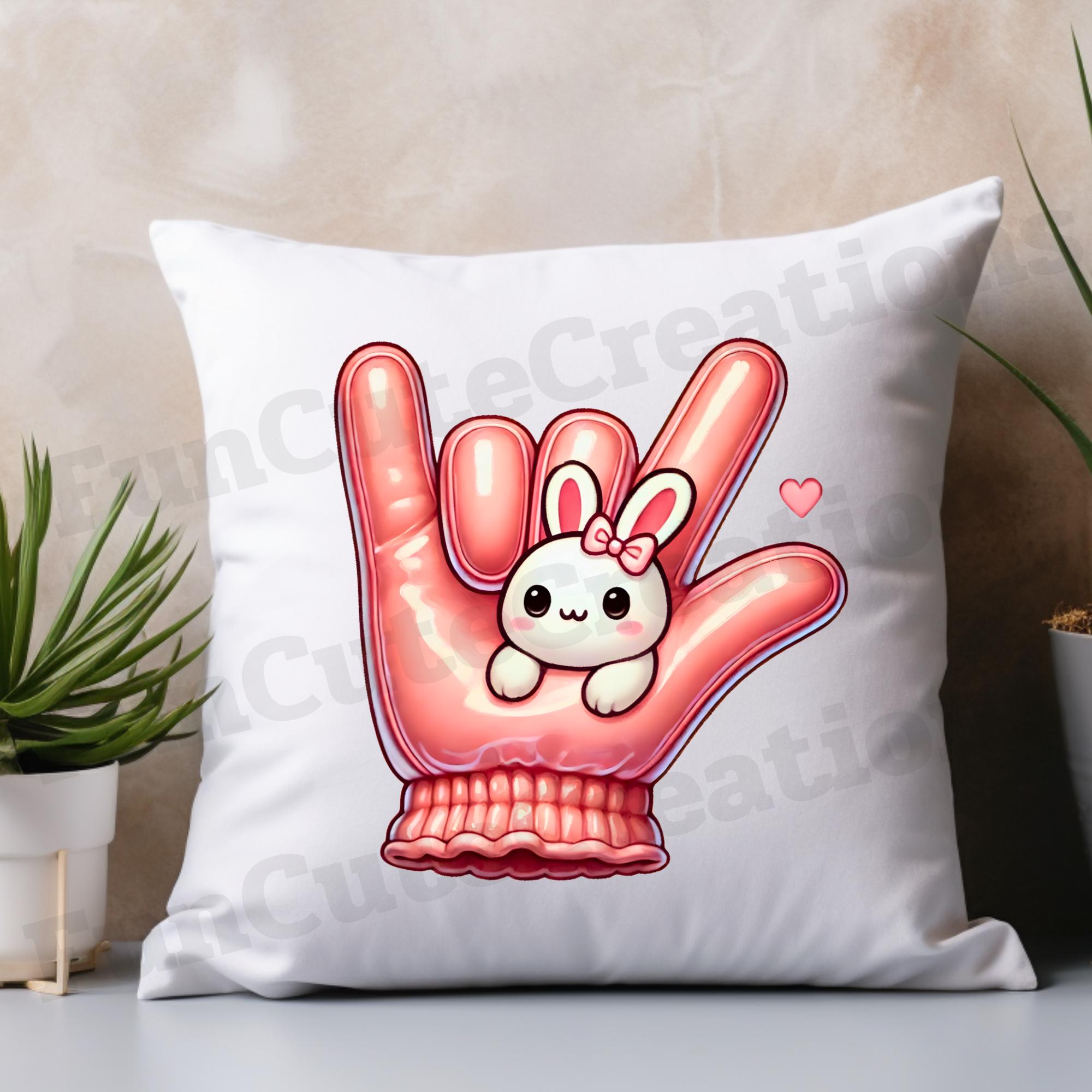 Rabbit Hand Glove I Love You ASL PNG, Cute Bunny PNG, Happy Easter Day ...