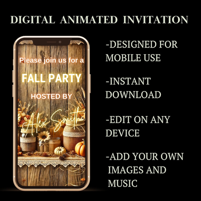 Fall Harvest Party Invite, Digital Video Fall Harvest Party Invite ...