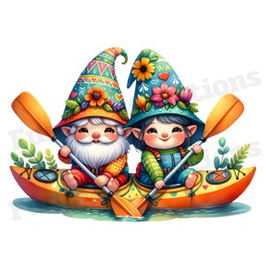 Kayak Gnome Clipart, Kayak Clipart, Camping Gnome, Water Sport Gnome ...