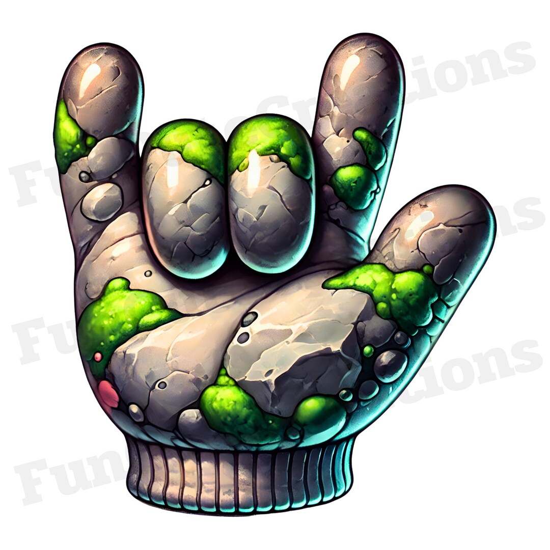 Moss Stone Hand Glove I Love You ASL PNG, Environmental Awareness PNG ...