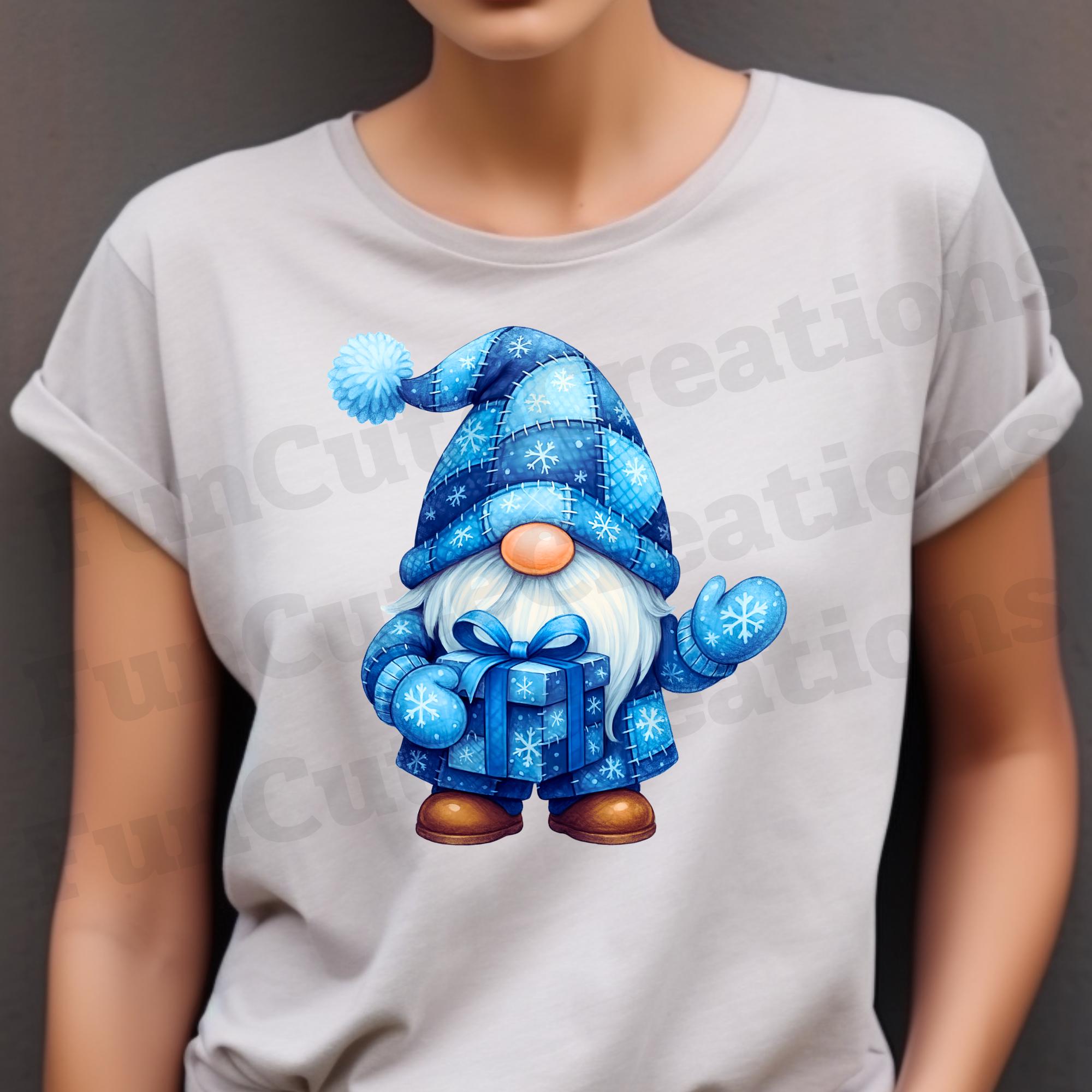 Winter Patchwork Gnome PNG, Cozy Winter Gnome PNG, Christmas Gnome PNG, Stitched Gnome Clipart ...