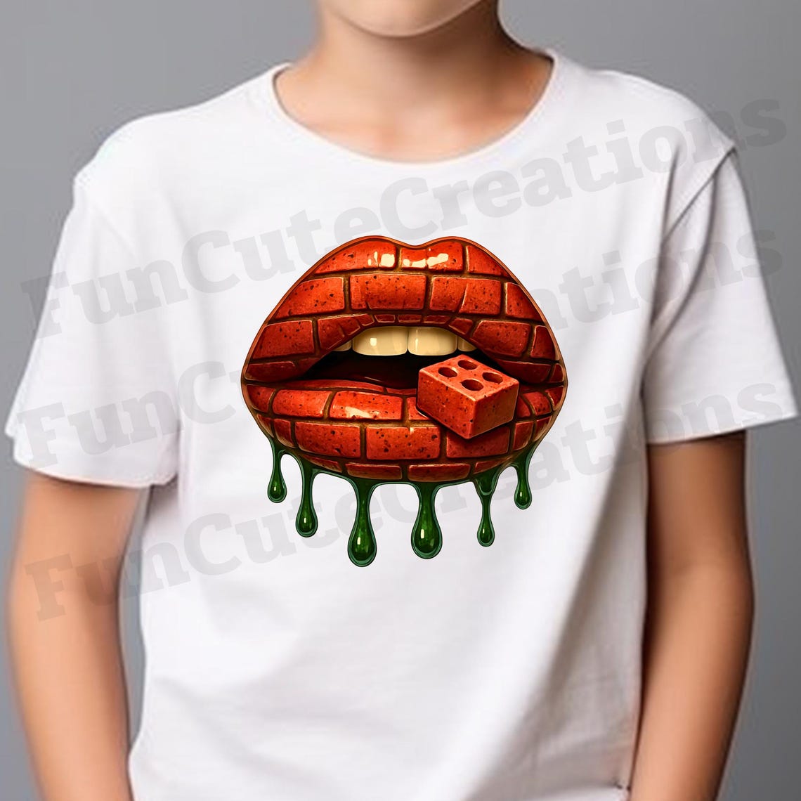 Brick Block Dripping Lips PNG, Construction Dripping Lips PNG, Brick ...