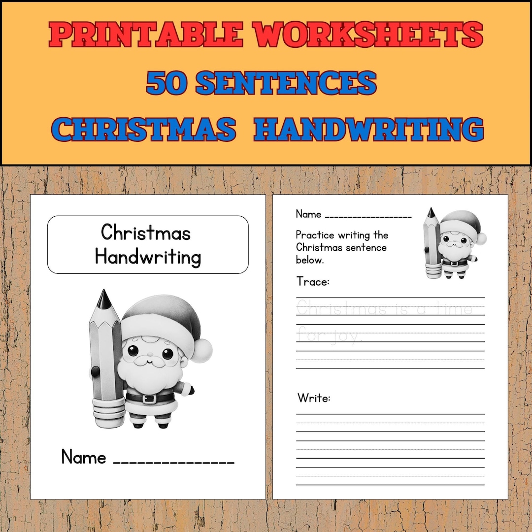 Christmas Handwriting Practice, Printable Handwriting Practice Sheets ...